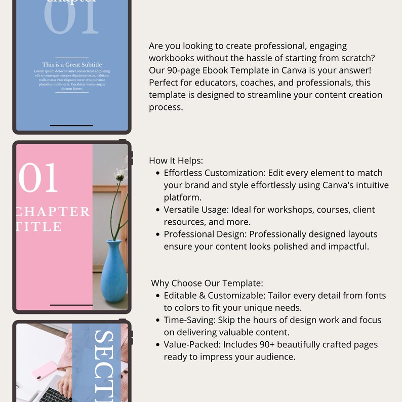 Ebook Template Canva Coaching Guide Book Canva Template Lead Magnet ...