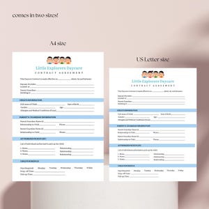 Daycare Forms, Daycare Contract, Daycare Starter Kit, Childcare Forms ...