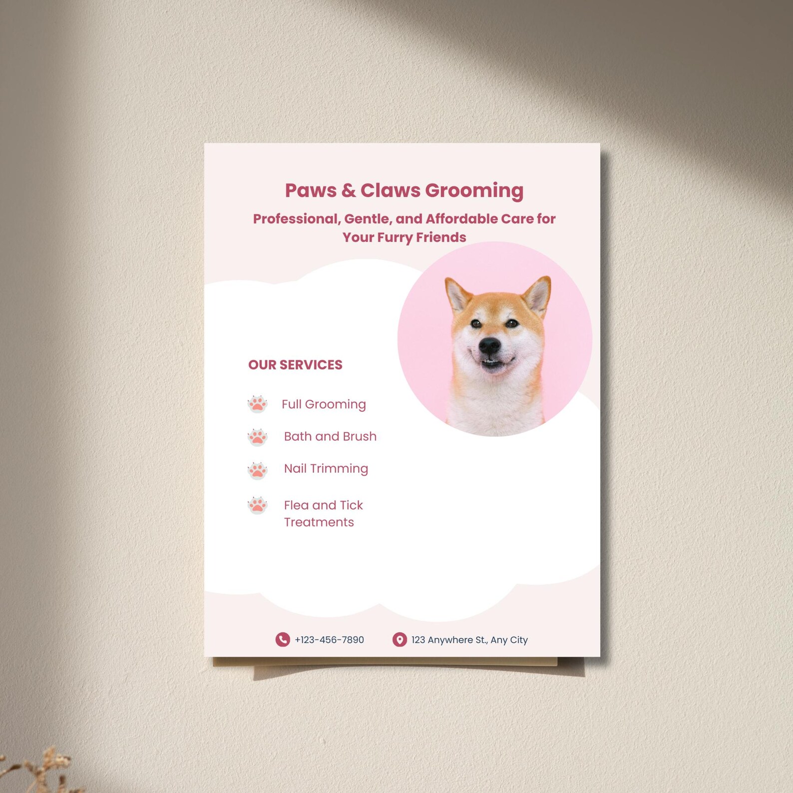 Dog Grooming Flyer Template, Pet Business Flyer Template, Dog Grooming ...