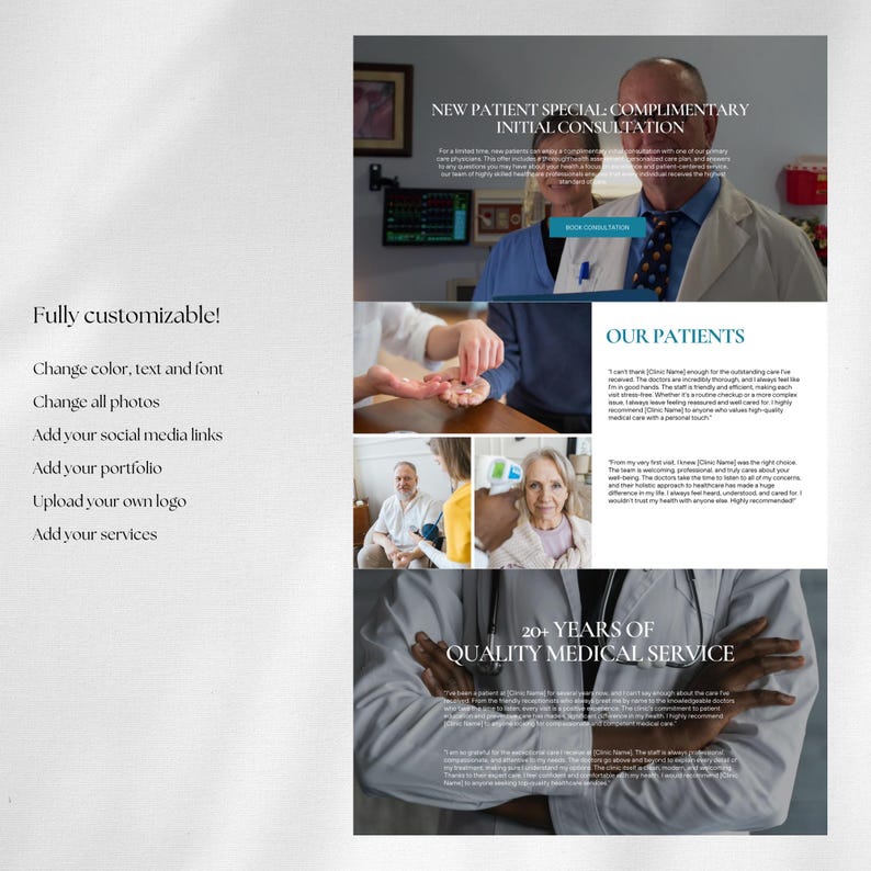 Medical Canva Website Templates, Doctor Medical Website Design, Canva ...