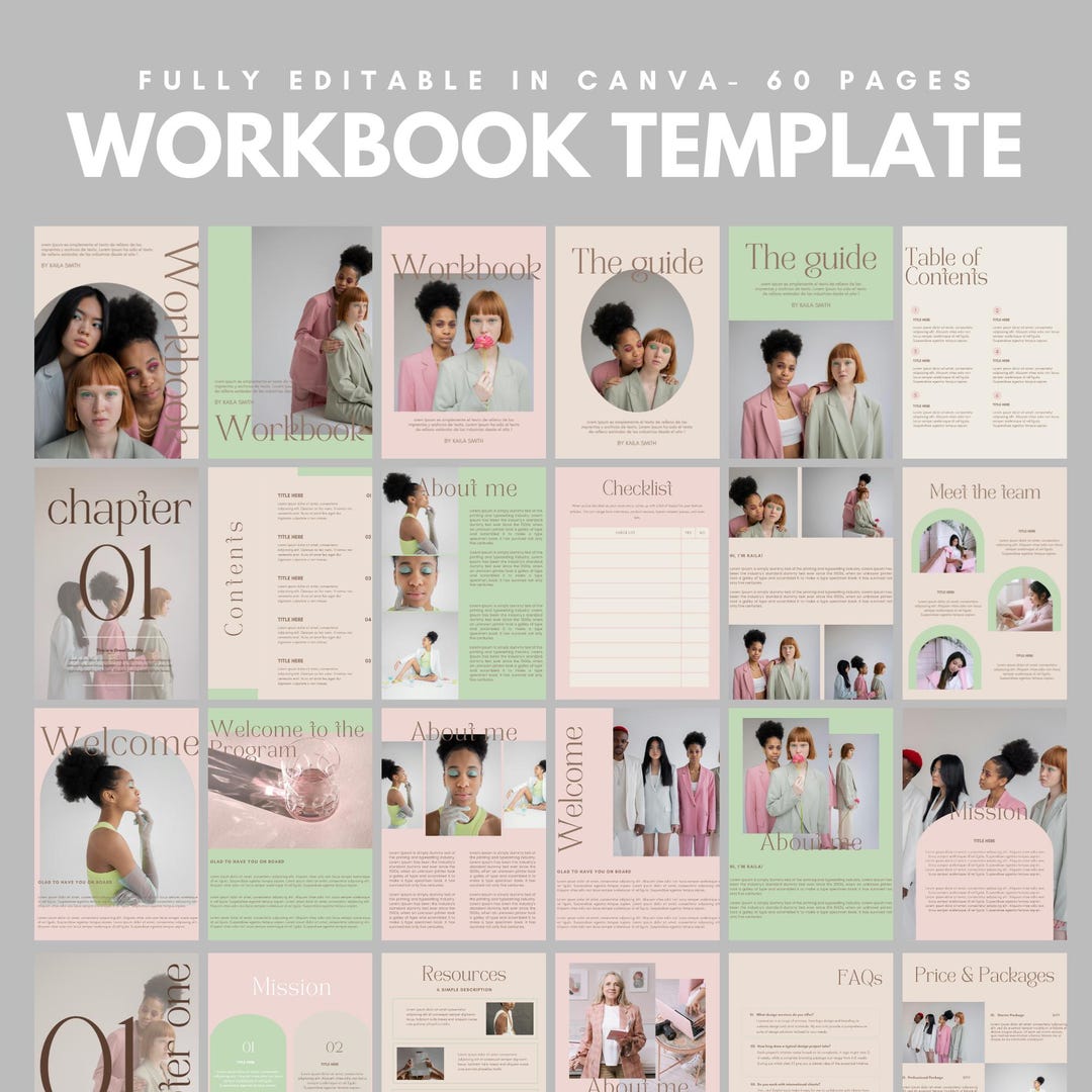 Ebook Template Canva Editable Pastel Pink Green Lead Magnet Coaching ...
