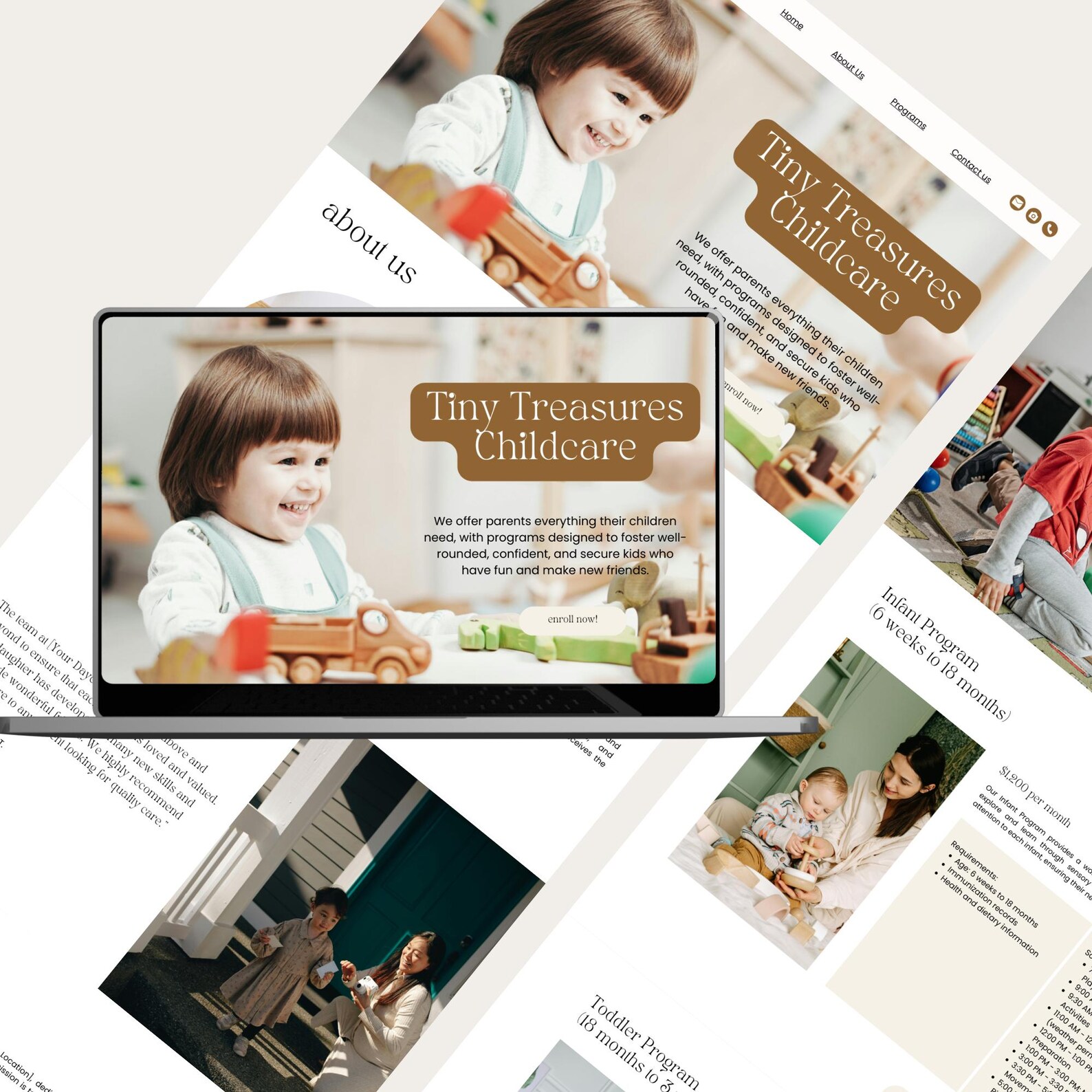 Daycare Canva One Page Website Template. Playful Daycare Website ...
