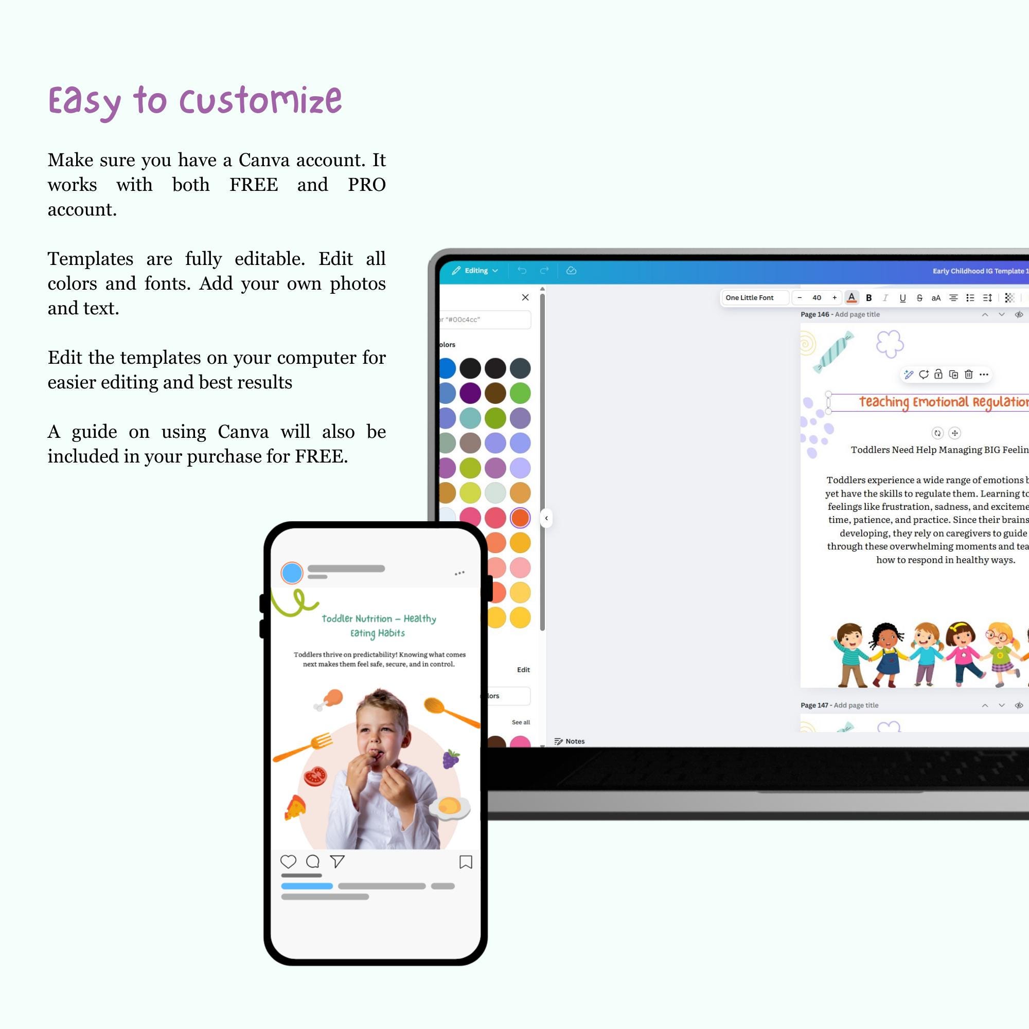 Informative Canva Instagram Templates for Early Education (educator ...