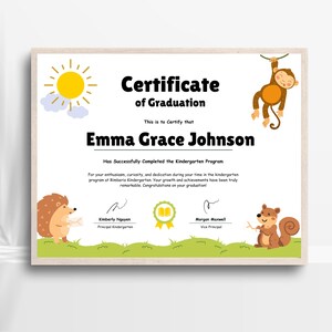Preschool Diploma Template, Printable Preschool Certificate, Canva ...