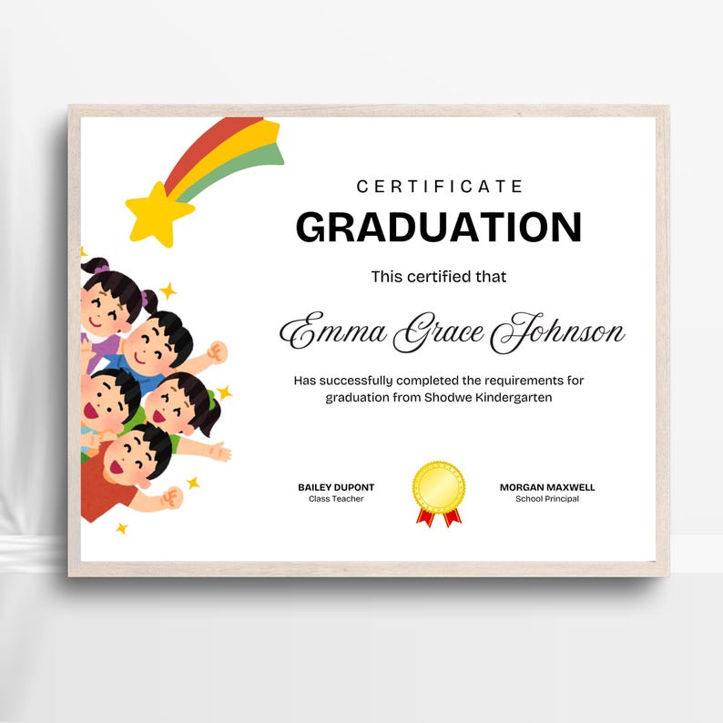 Preschool Diploma Template, Printable Preschool Certificate, Canva ...