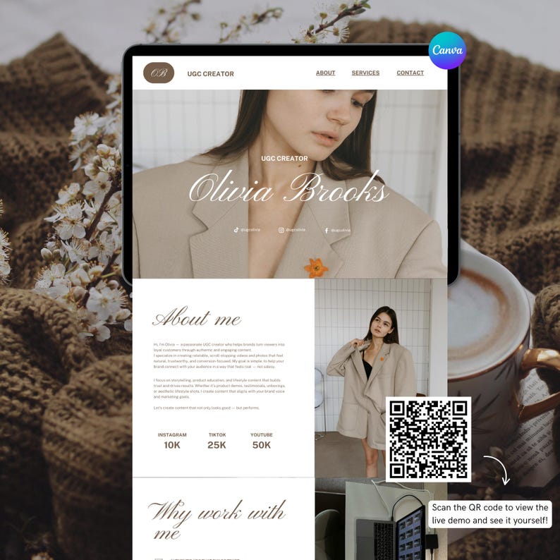 UGC Portfolio Vorlage Canva UGC Beauty Website Vorlage UGC Media Kit ...