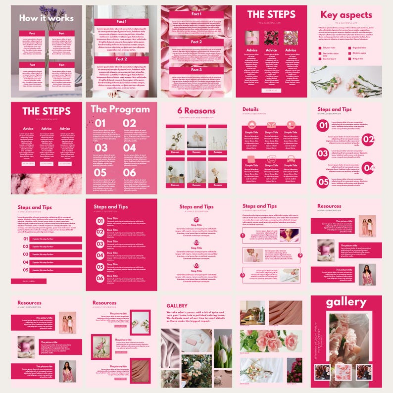 Pink Ebook Template Canva Coaching Guide Book Canva Template Lead ...