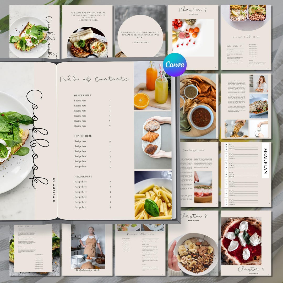 Cookbook Template Editable Recipe Book Template Printable Family ...