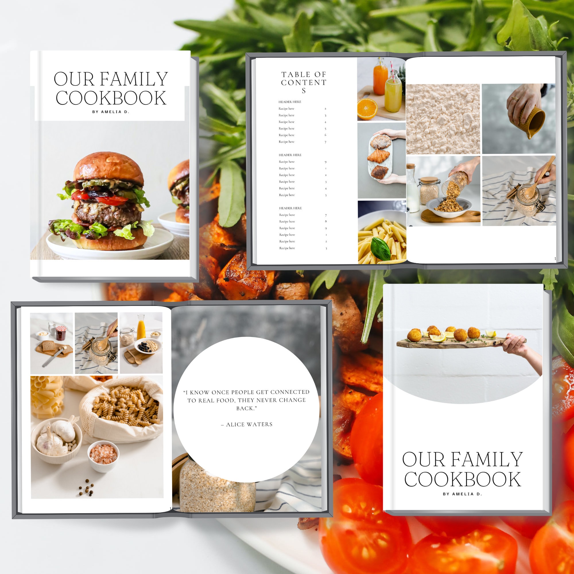 Editable Cookbook Template | Printable Recipe E-book Canva Cookbook ...