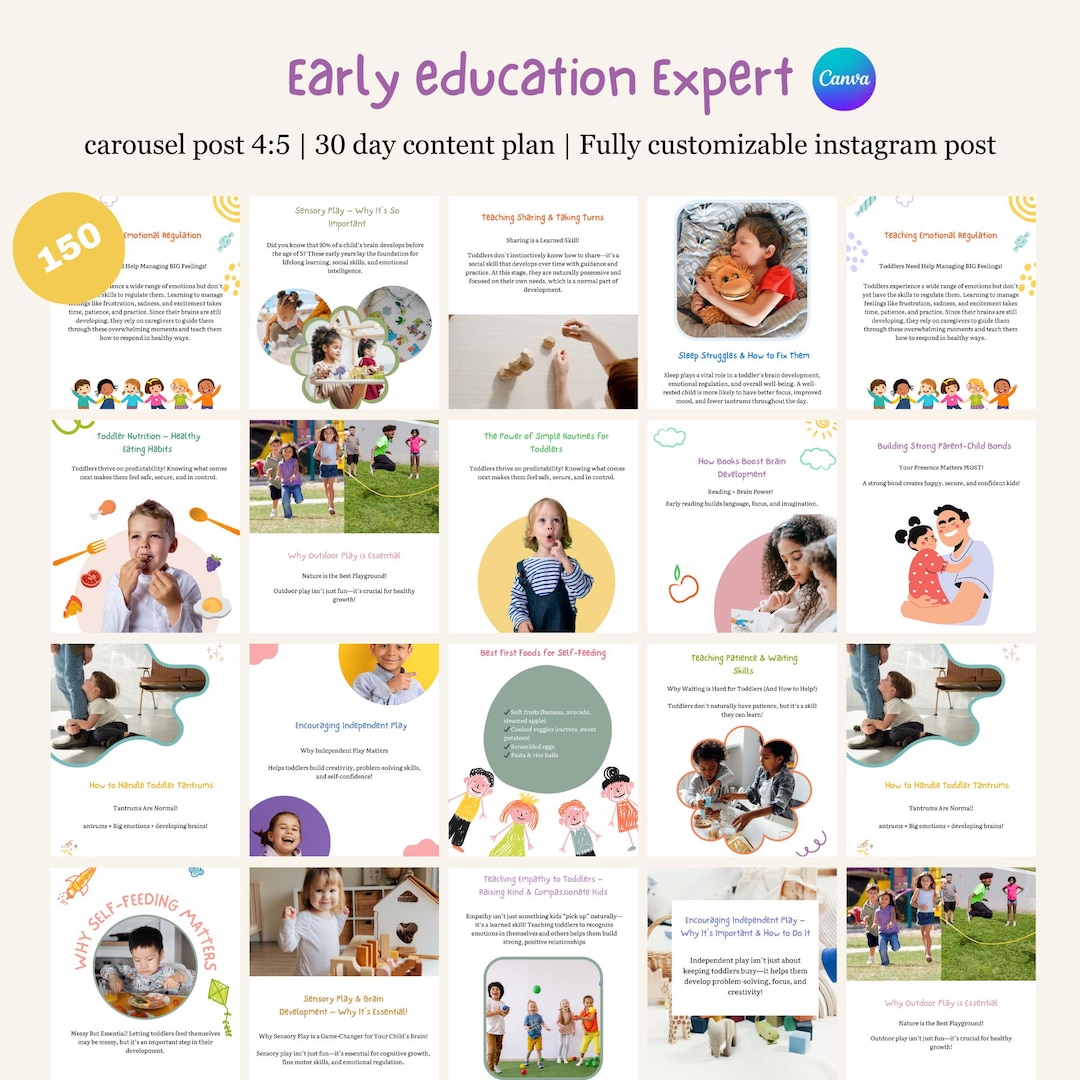 Informative Canva Instagram Templates for Early Education (educator ...