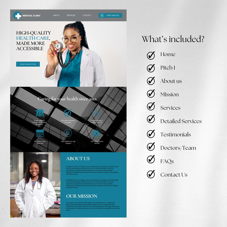 Medical Doctor Canva Website Templates, Doctor Medical Website Design ...