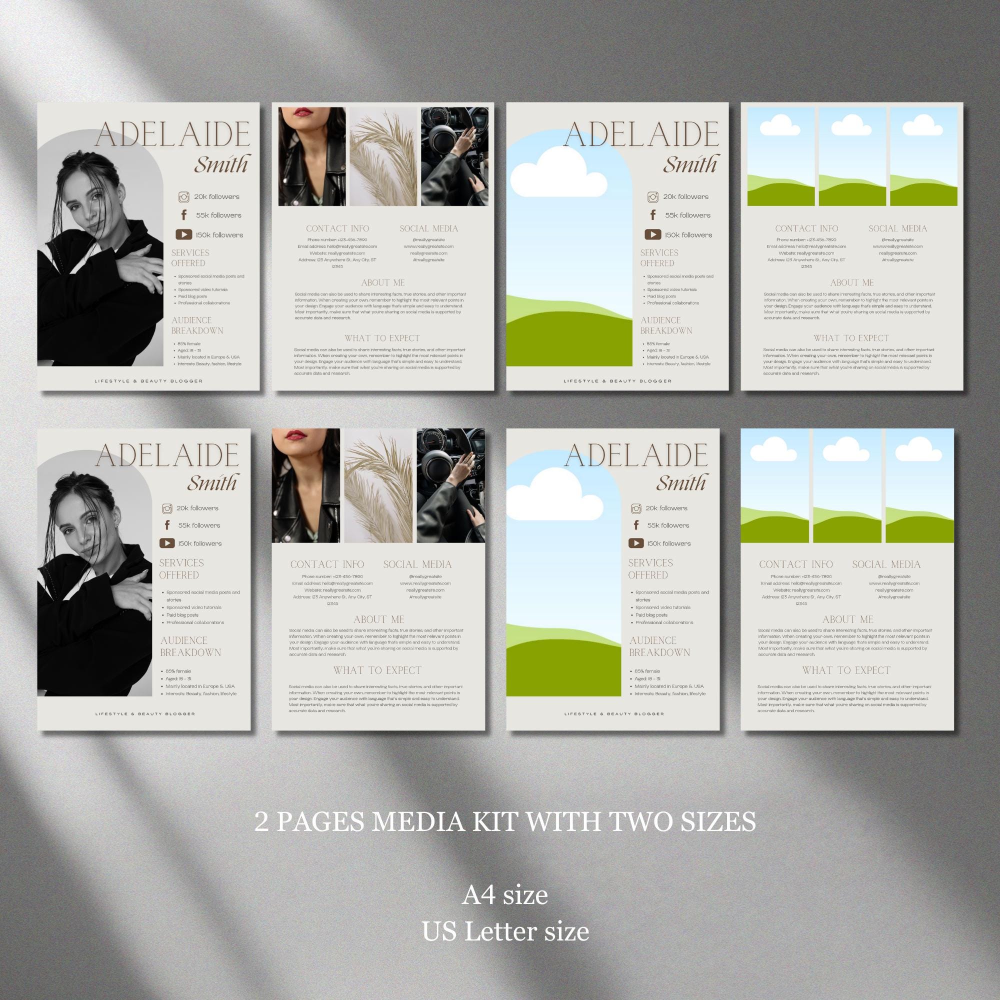 Media Kit Canva Template | Instagram Media Kit| Influencer Rate Sheet ...
