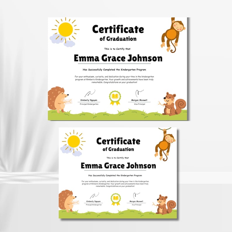 Preschool Diploma Template, Printable Preschool Certificate, Canva ...