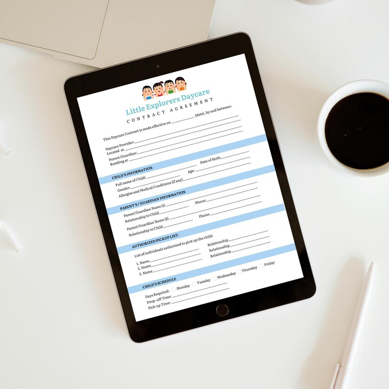 Daycare Forms, Daycare Contract, Daycare Starter Kit, Childcare Forms ...