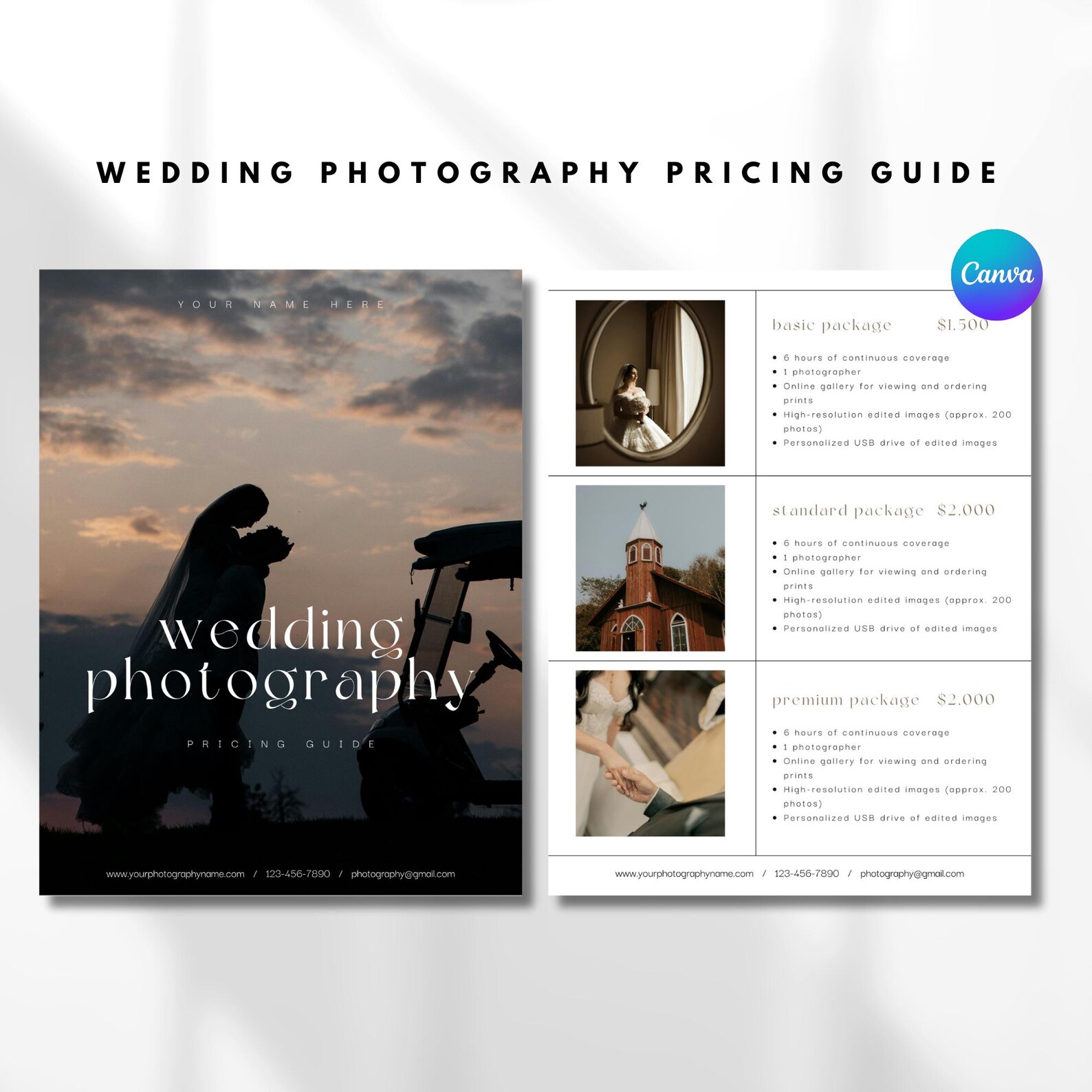 Wedding Photography Pricing Template | Wedding Pricing Guide List ...