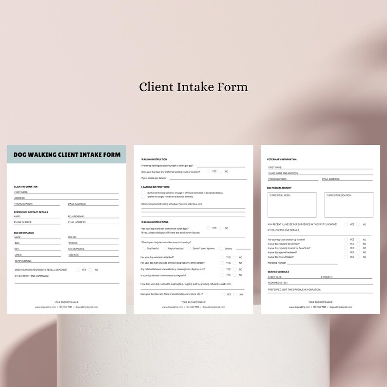 Dog Walking Service Agreement Contract Template, Editable & Printable ...