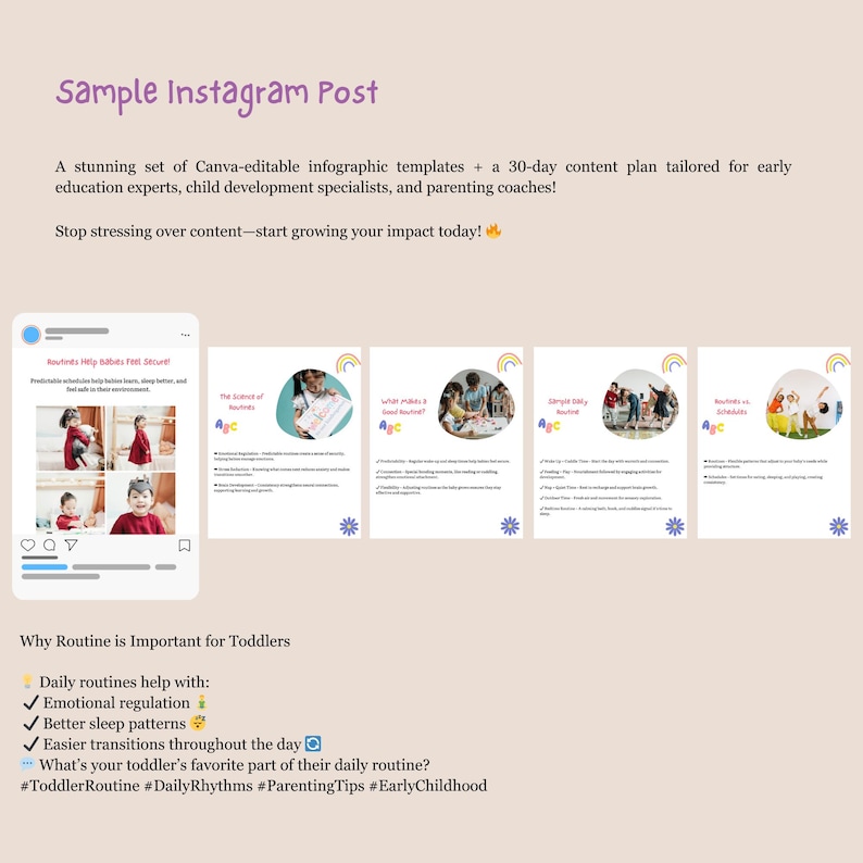 Informative Canva Instagram Templates for Early Education (educator ...