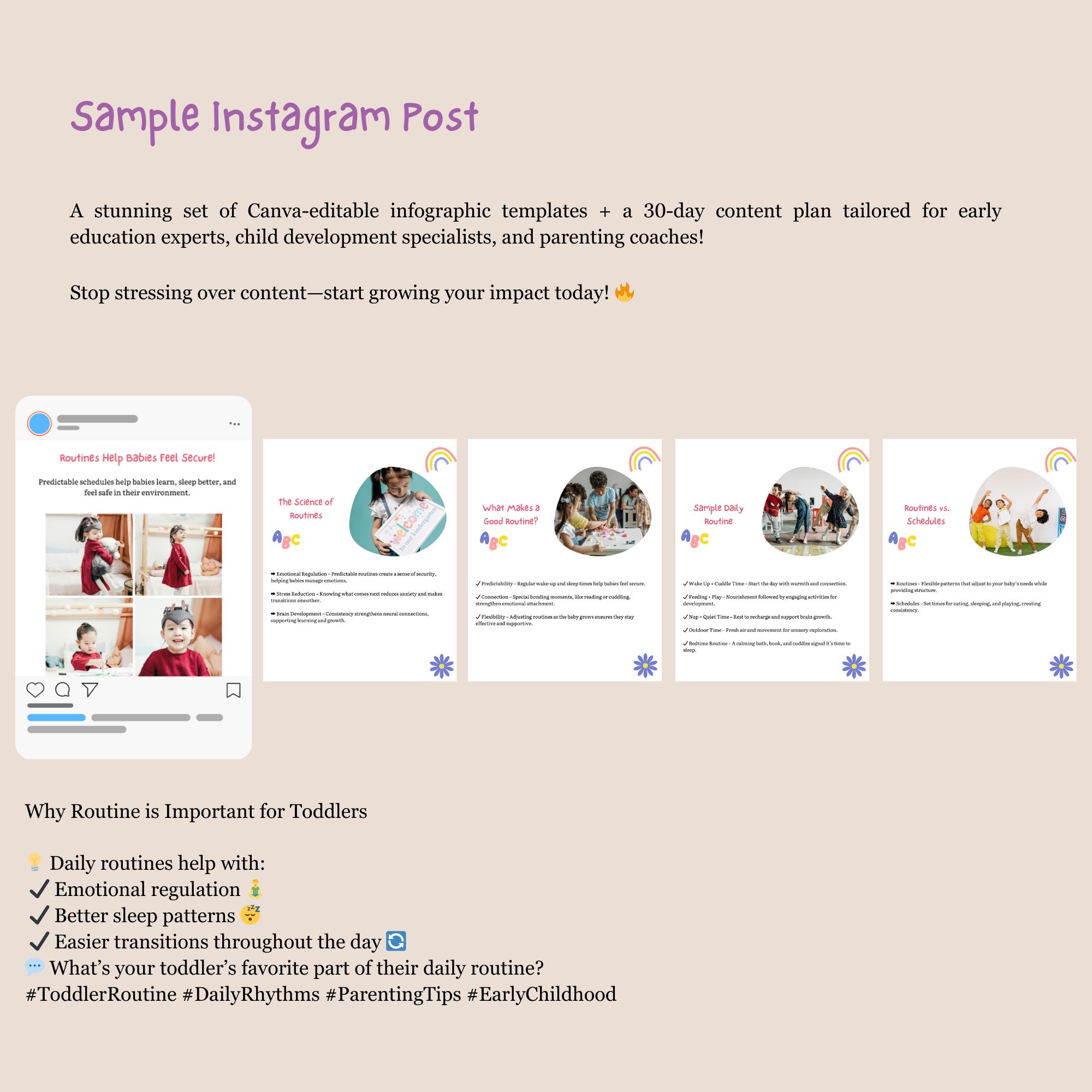 Informative Canva Instagram Templates for Early Education (educator ...