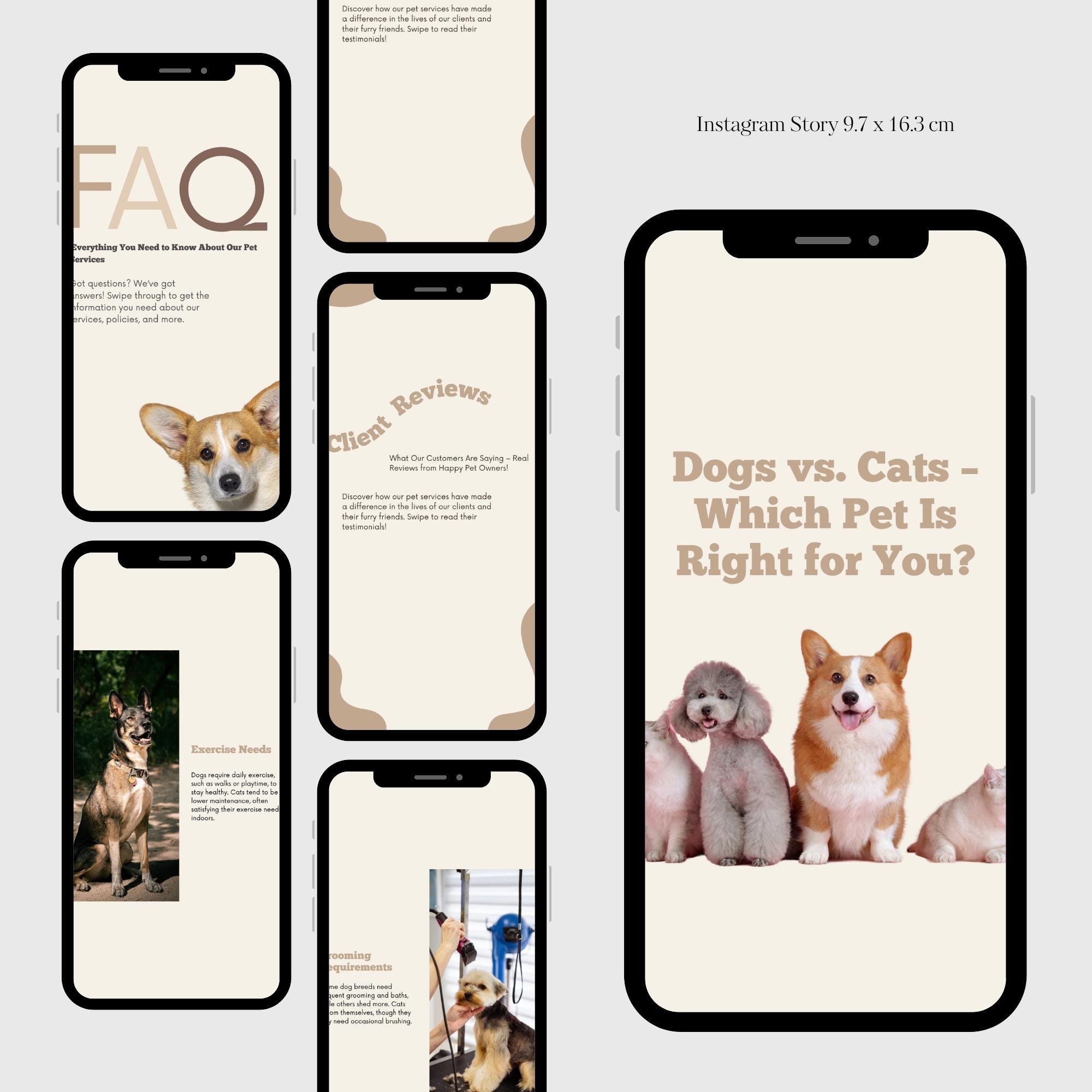 Pets Instagram Post Template Pet Instagram Story Template Pets ...