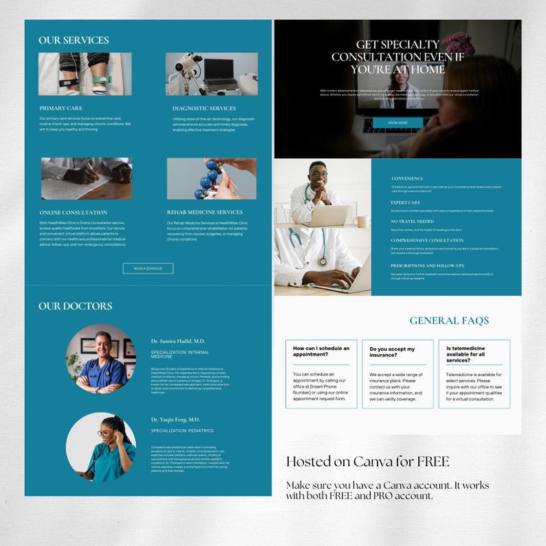 Medical Doctor Canva Website Templates, Doctor Medical Website Design ...