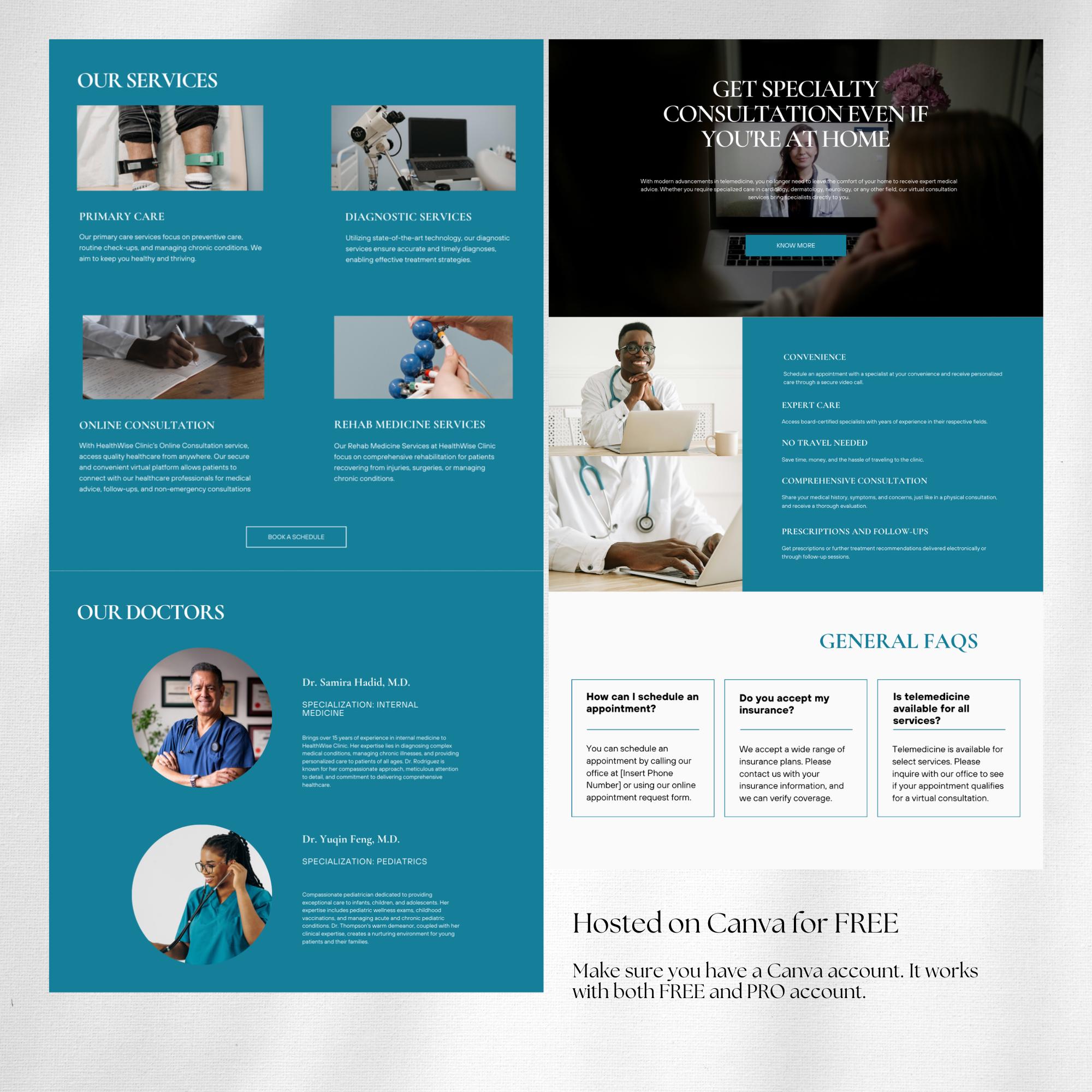 Medical Doctor Canva Website Templates, Doctor Medical Website Design ...