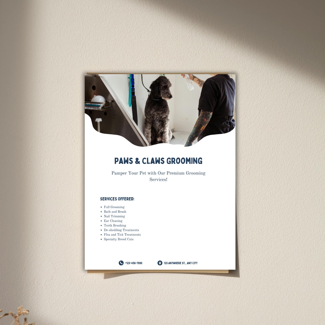 Dog Grooming Flyer Template, Pet Business Flyer Template, Dog Grooming ...