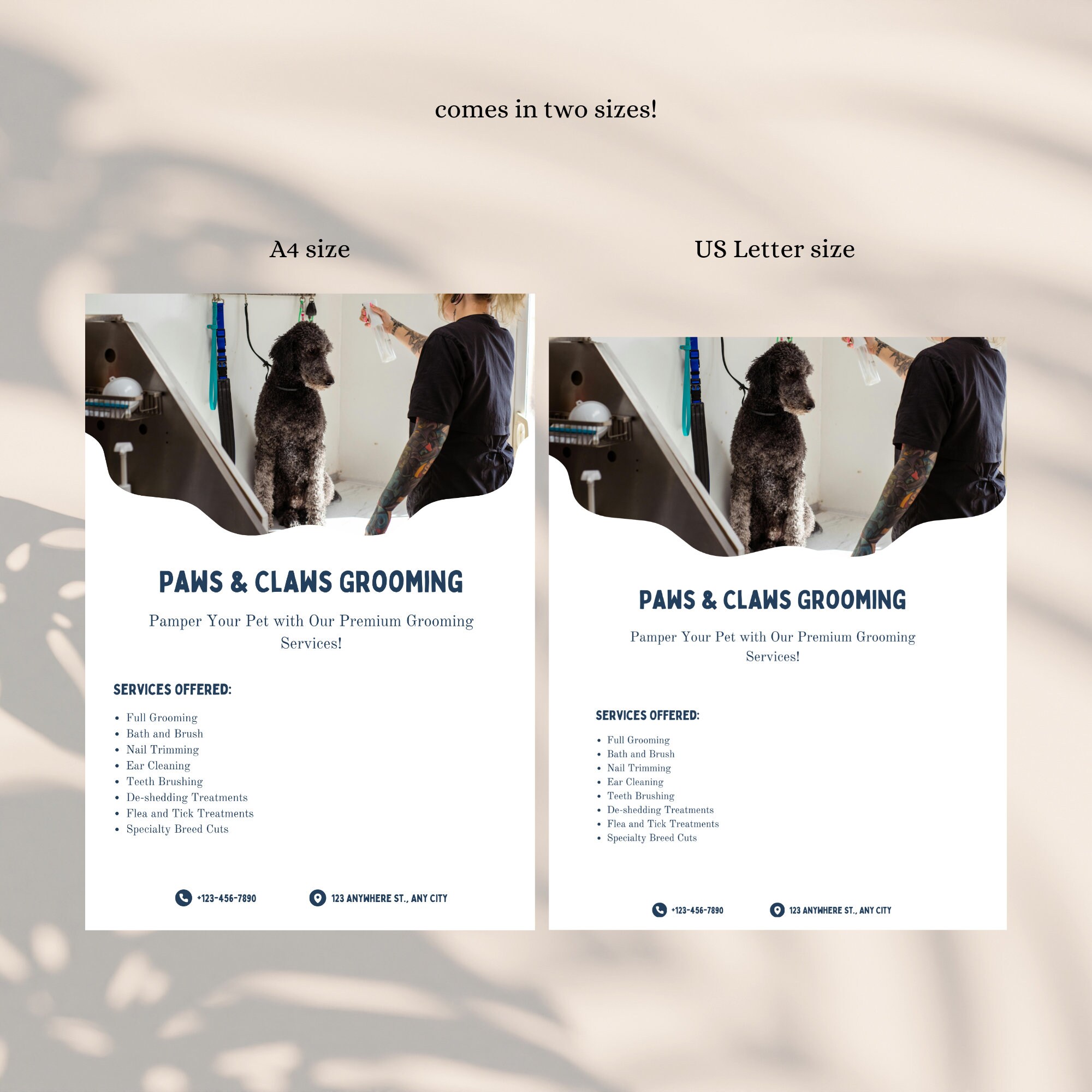 Dog Grooming Flyer Template, Pet Business Flyer Template, Dog Grooming ...