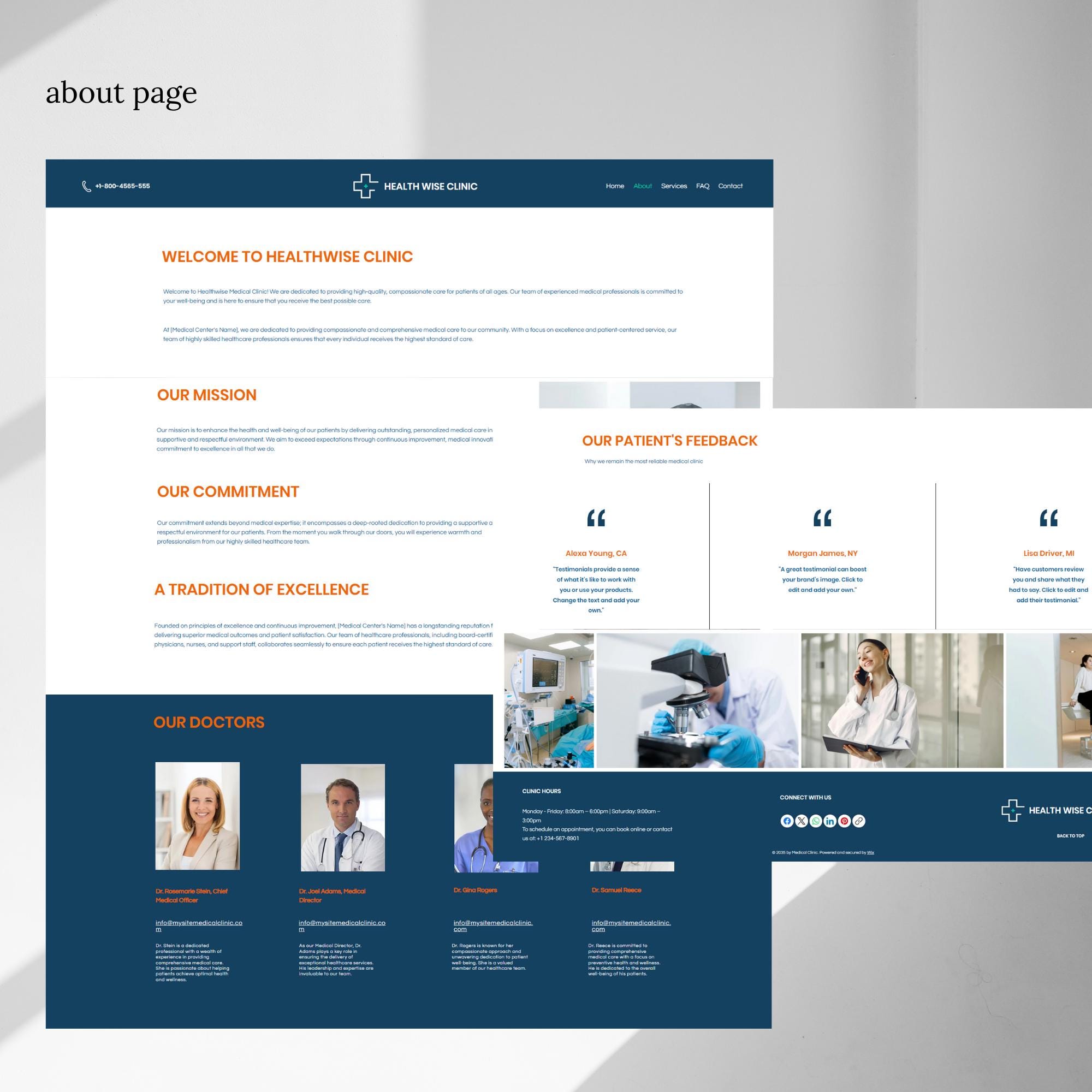 Medical Clinic Websitetemplate, Doctor Nurse Website, Wix Template, Wix ...