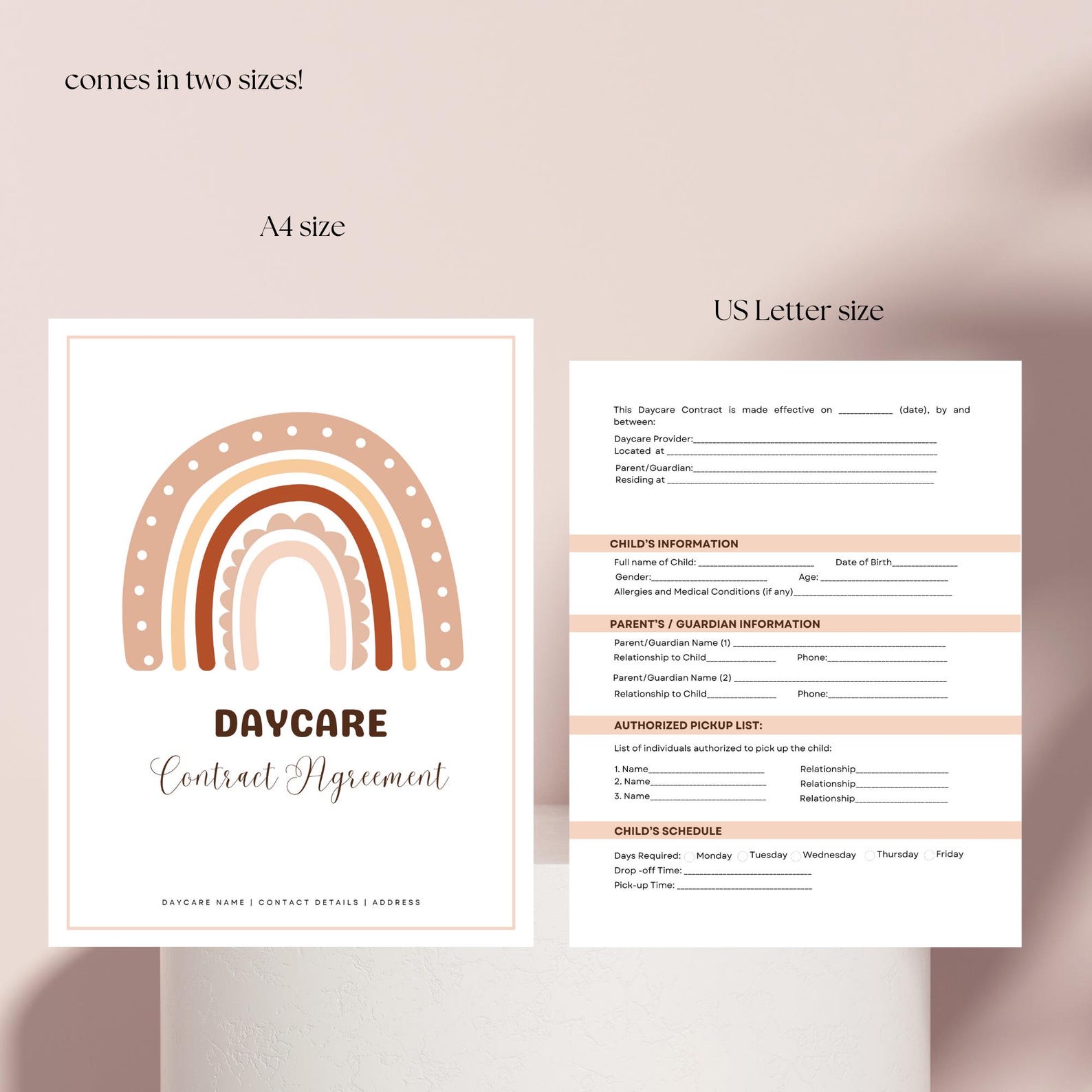 Editable Daycare Contract, Home Daycare Contract, Daycare Agreement ...