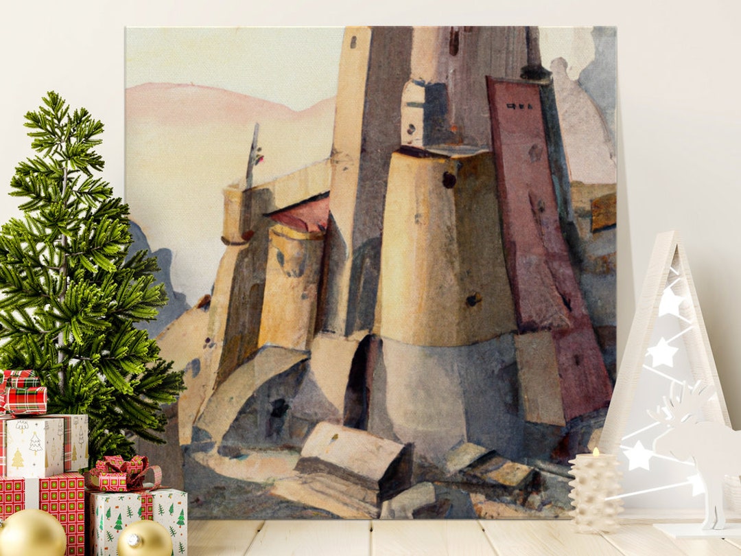 Wall Art Fantasy Castle Art Canvas Castle Art Gift Castle Art Wall ...