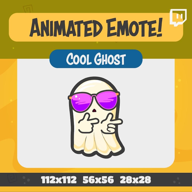 ANIMATED Cool Ghost Emote for Twitch and Discord, Halloween Emote ...
