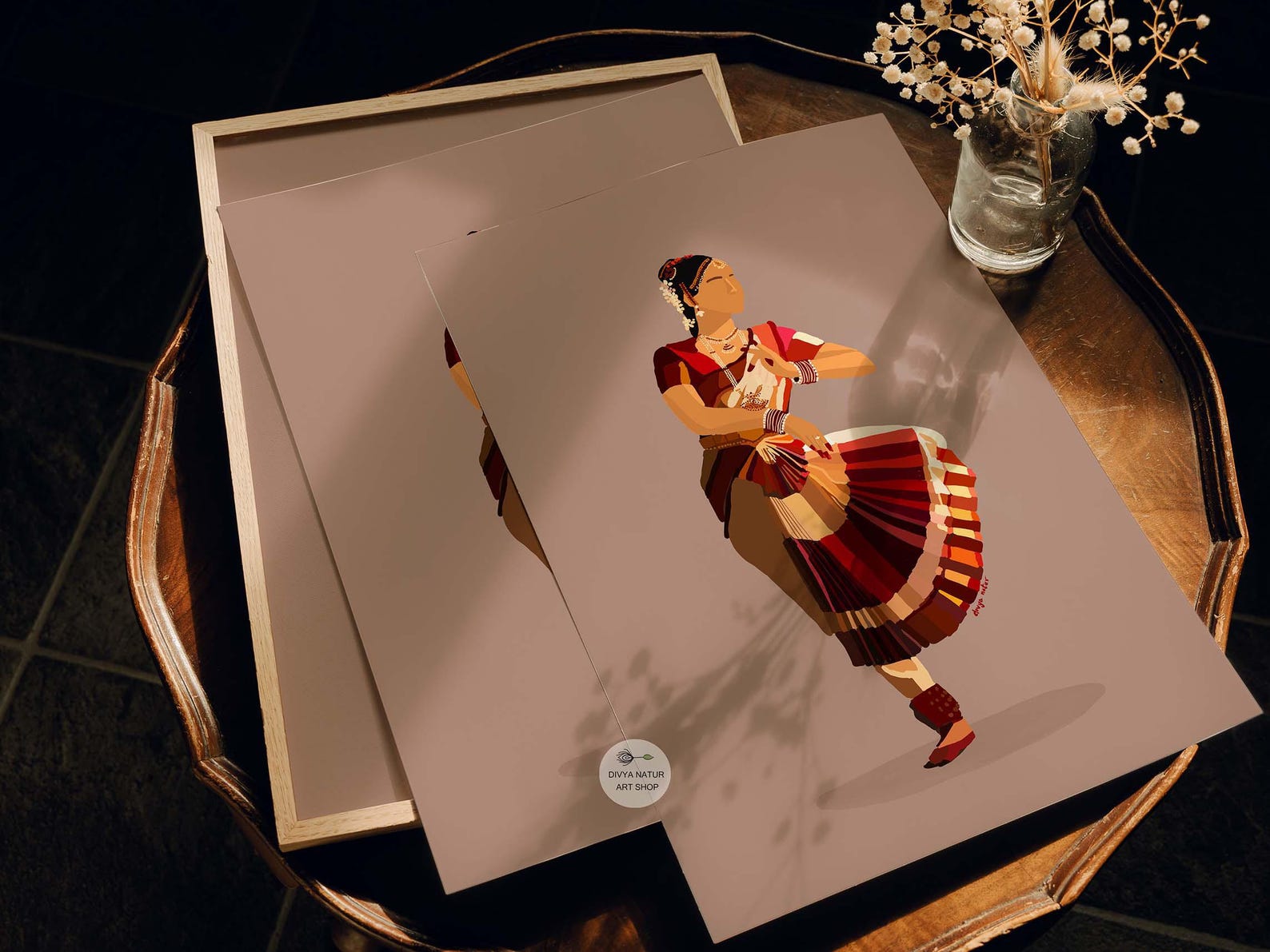 Arangetram Bharatanatyam Dancer Art Print: Indian Dance Illustration ...