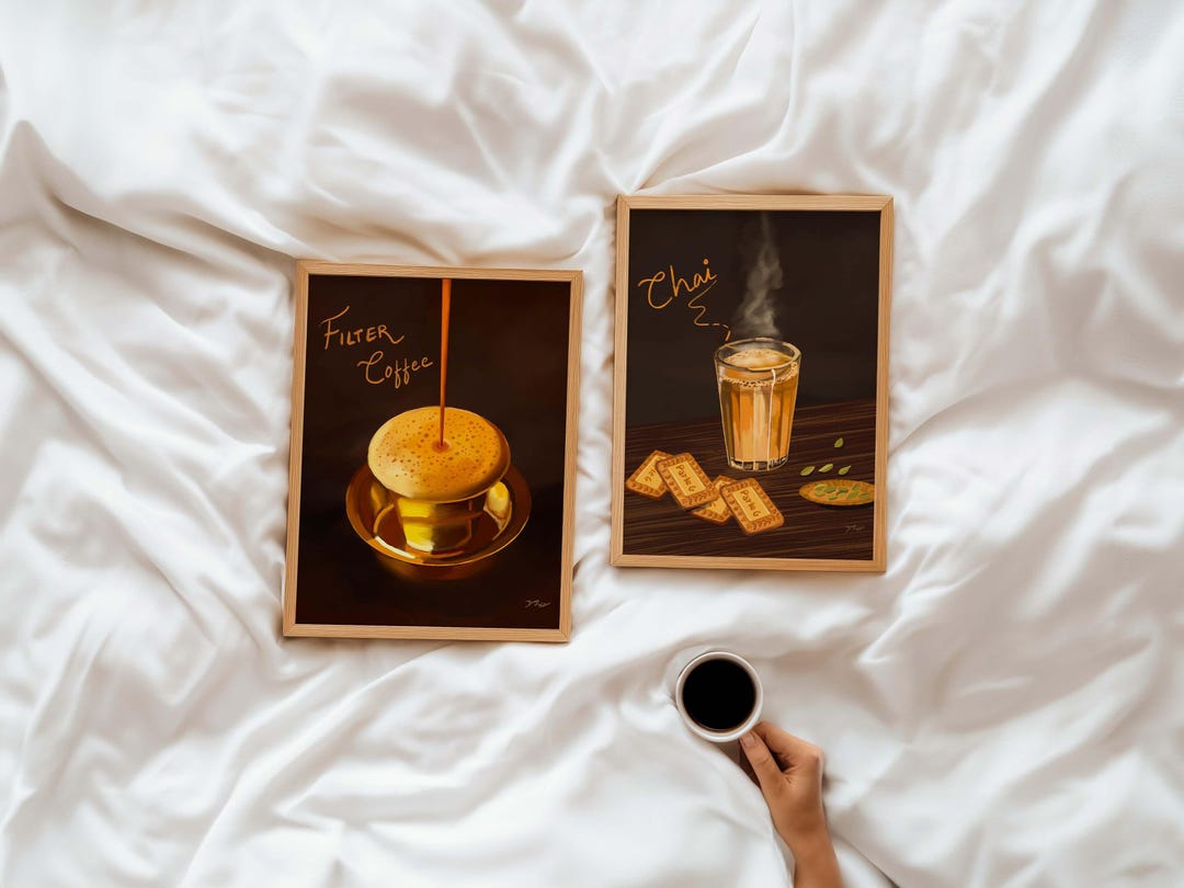Set of 2 Chai and Filter Coffee Wall Art, Instant Download, Indian ...