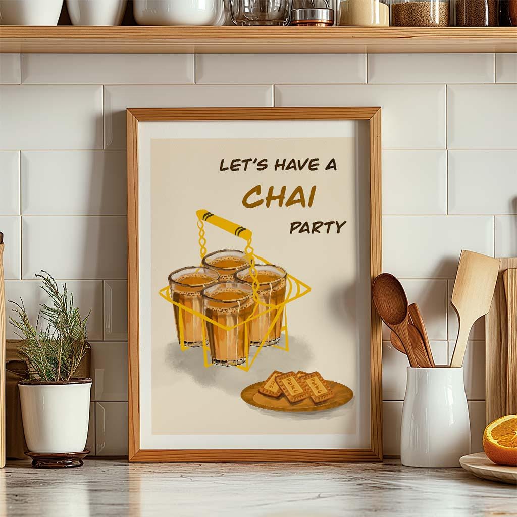 Indian Chai Painting, Velvet Paper Fine Art Print, Chai Painting for ...