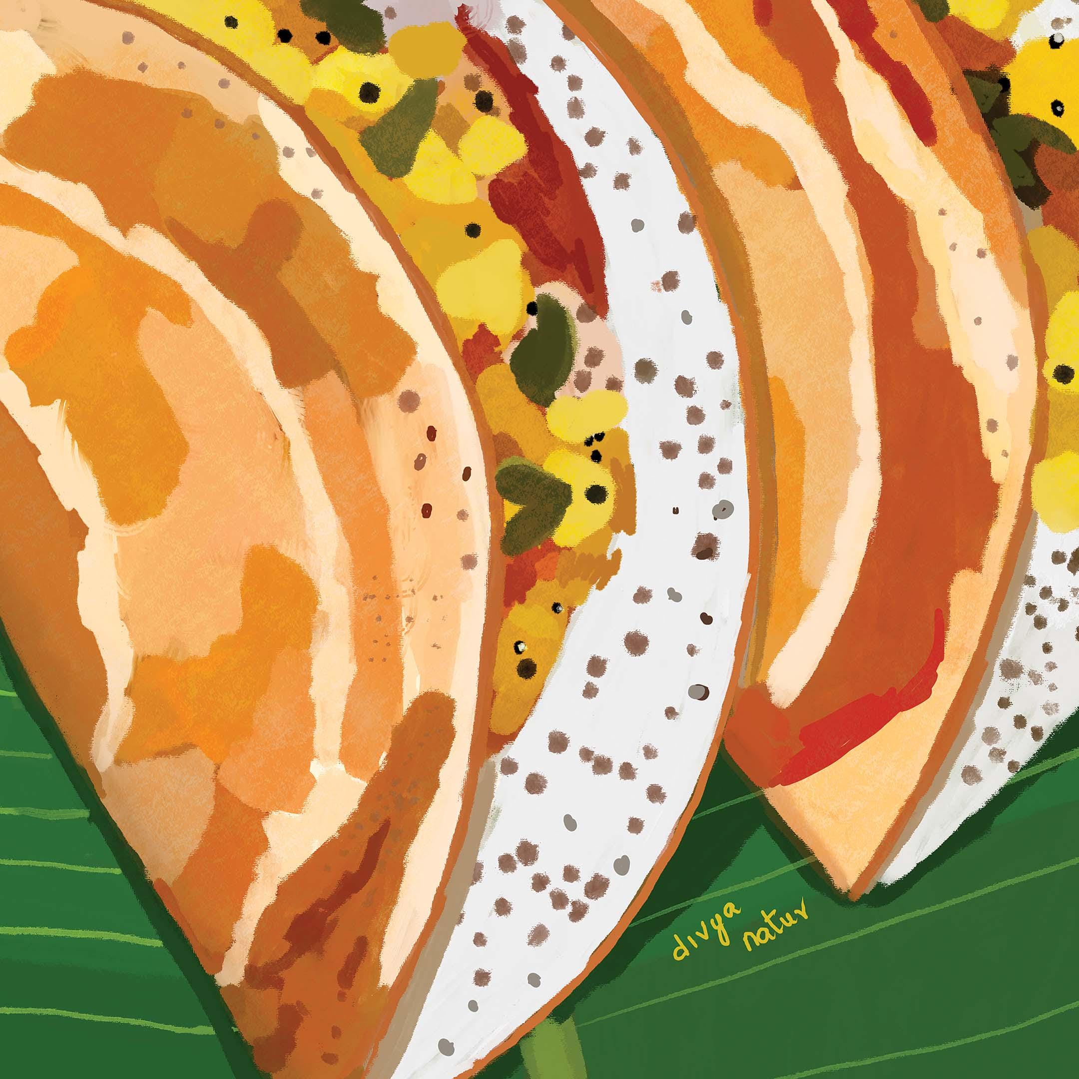 Masala Dosa Indian Kitchen Art Print, Instant Download, South Indian ...