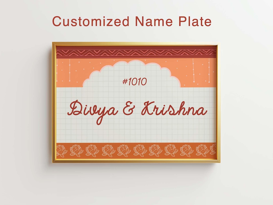 Indian Themed Customizable Name Board, Digital File, Customize and ...