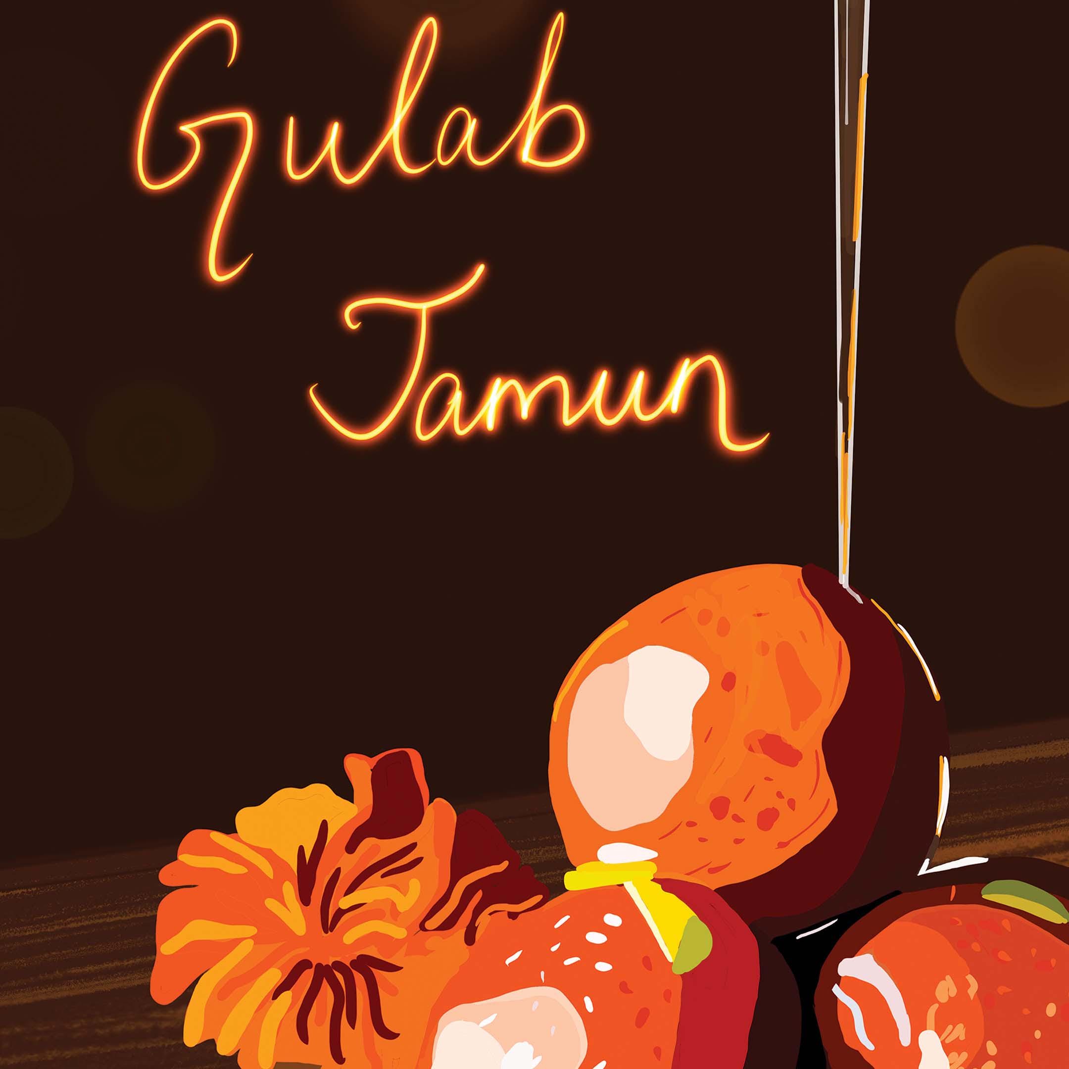 Gulab Jamun Indian Art Print, Instant Download, Indian Dessert Painting ...