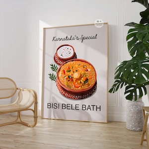 Bisi Bele Bath Art Print, Instant Download, Karnataka Food Art, Kannada ...