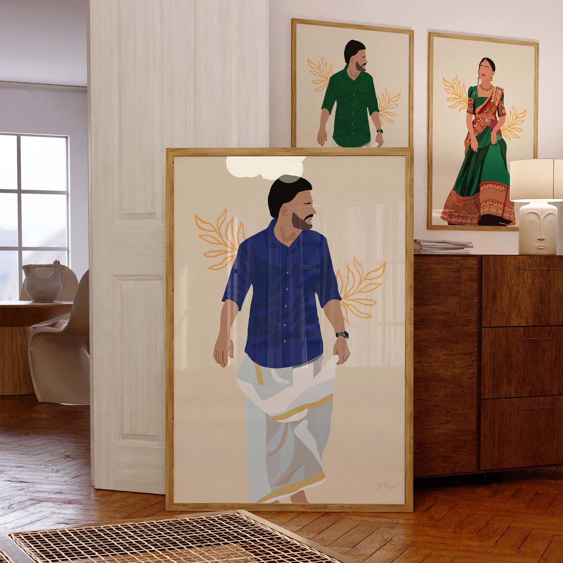 South Indian Man Art Print, Traditional Dhoti Outfit , Tamil or Kerala ...
