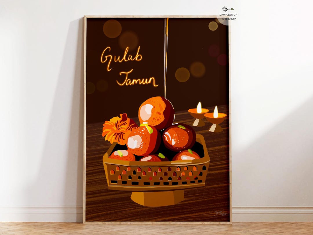 Gulab Jamun Digital Wall Art, Instant Download, Indian Food Art ...