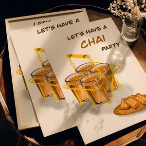 Indian Chai Painting Instant Download, Chai Party for 4, Lets Have Chai ...
