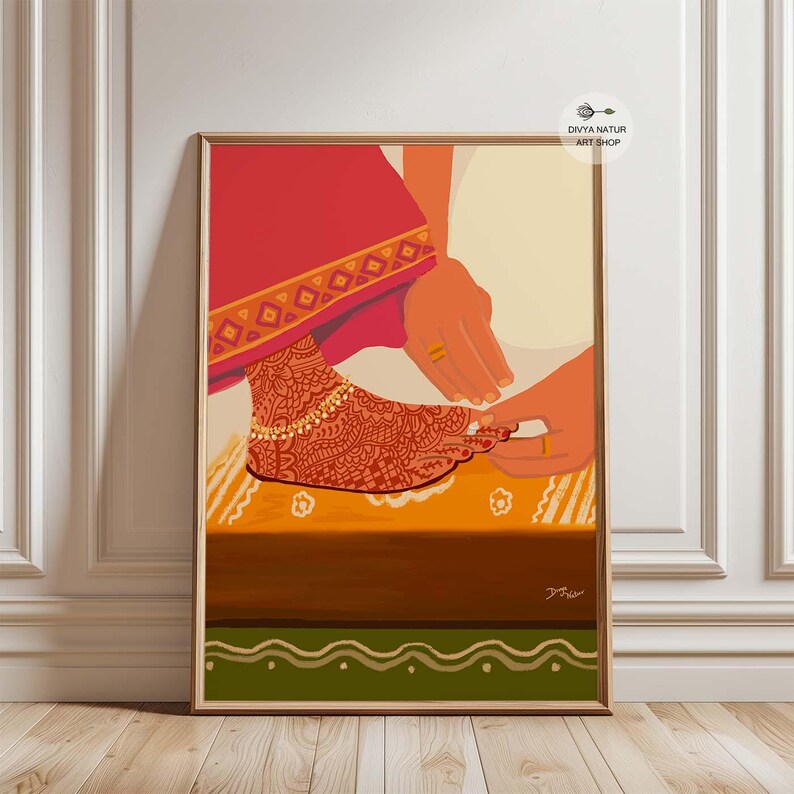 Metti Ceremony Art Print: South Indian Wedding Decor (digital Download ...