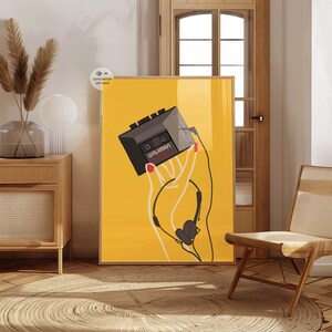 90s Walkman Nostalgia Art Print, Indian Art, Retro Music Player Wall ...