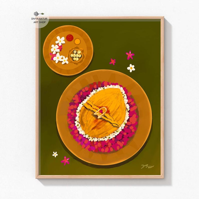 Indian Wedding Thali Painting, Indian Art , South Indian Tamil Wedding ...