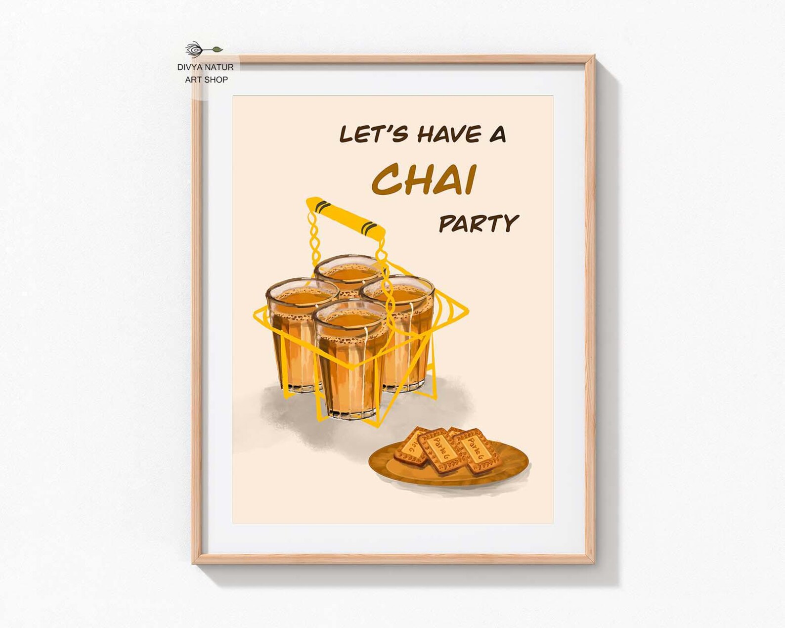 Indian Chai Painting Instant Download, Chai Party for 4, Lets Have Chai ...