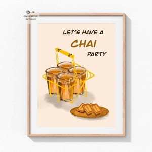 Indian Chai Painting Instant Download, Chai Party for 4, Lets Have Chai ...