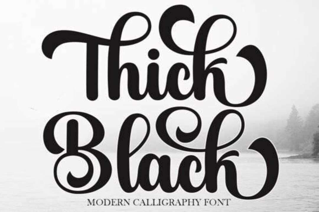 Thick Black Font - Bold Handwritten Display Typeface for Logos ...
