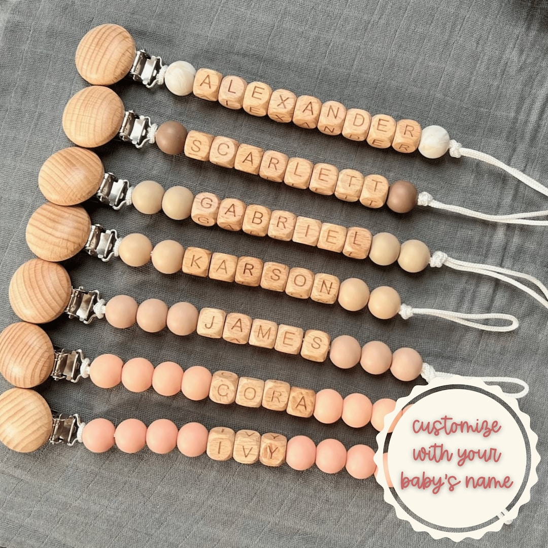 Personalized Pacifier Clip With Baby Name | Custom Baby Pacifier Clip ...