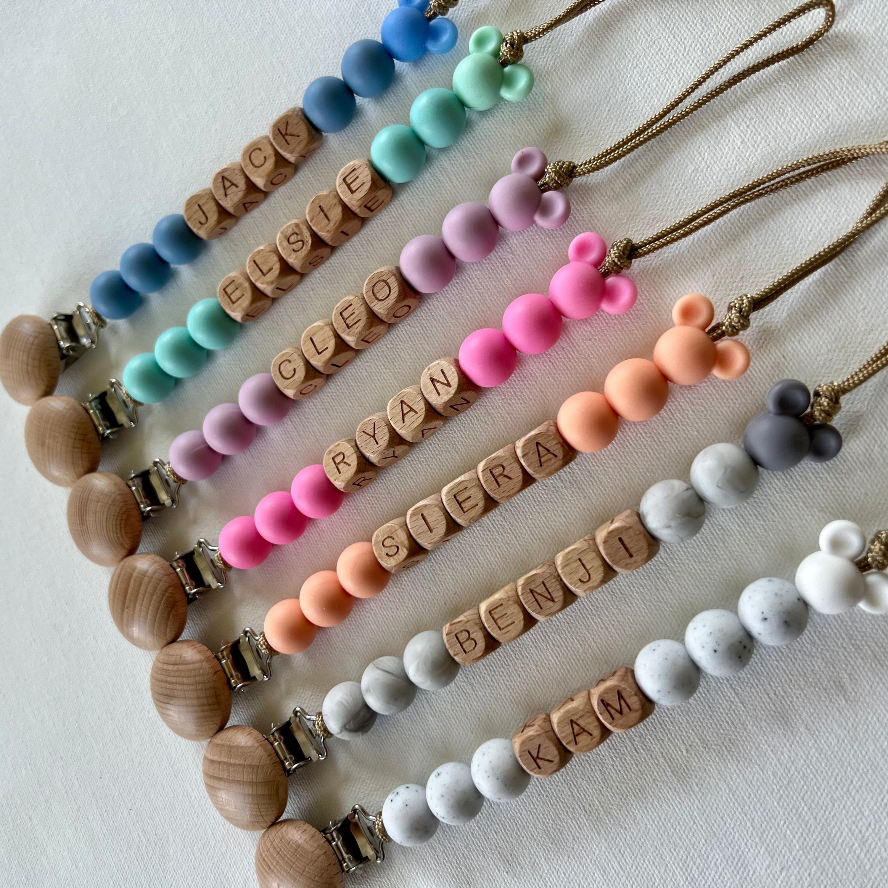 Customizable Mouse Ears Pacifier Clip | Custom Baby Pacifier Clip ...