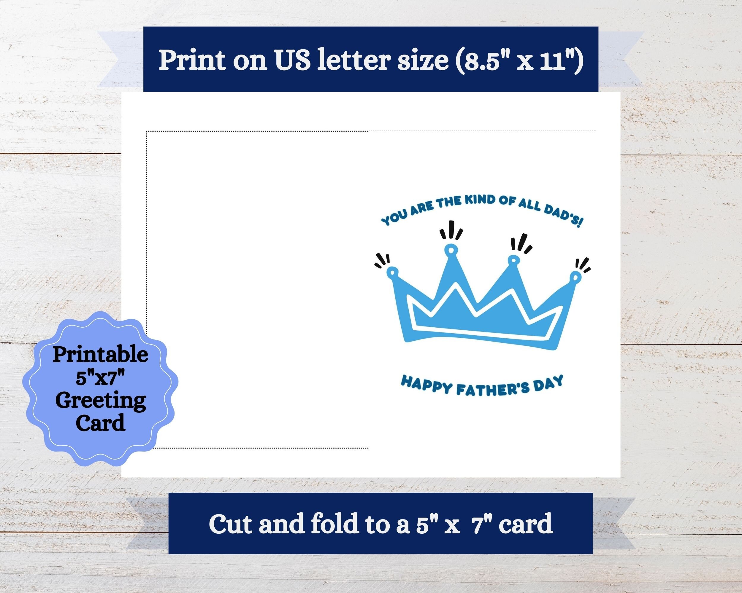 King of Dad's Father's Day Card, Printable Father's Day Card, Father's ...